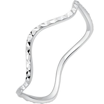 明牌珠宝铂金星浪曲线时尚戒指