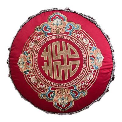 爱心抱枕140支纯棉刺绣新婚快乐