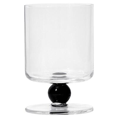 URFF无铅玻璃杯复古黑圆球玻璃杯