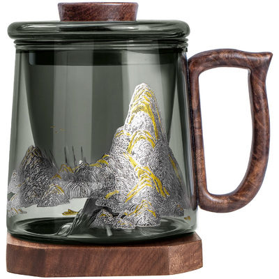 言和堂耐热玻璃茶水分离茶杯