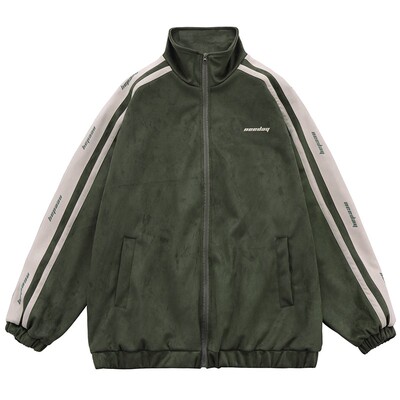 拼接外套bf男女宽松运动夹克