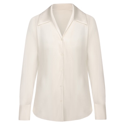 VERTOW100%桑蚕丝翻领衬衫百搭