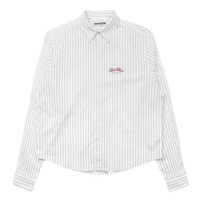 【现货】callmebabysoft韩国刺绣爱心条纹长袖衬衫女休闲经典复古