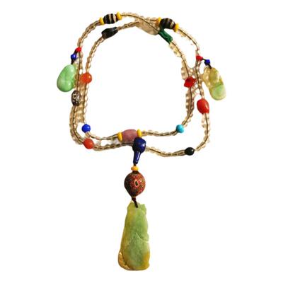 10077藏传老白水晶碟珠108珠宝配饰Xizang Antique Crystal Mala