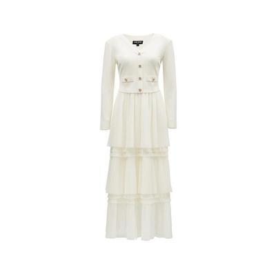 t区绫致Vero Moda连衣裙2024秋冬v领针织上衣吊带蛋糕长裙真两件