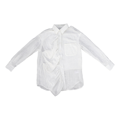 LONSLAN不规则褶皱白衬衫