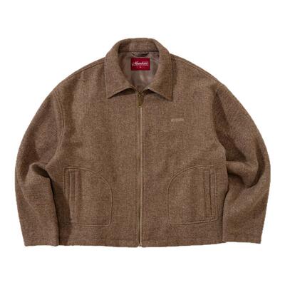 MUNDANE(MDE) 24AW 羊毛混纺短宽廓形夹克刺绣夹克男