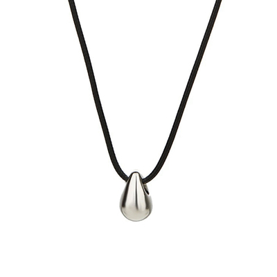 水滴毛衣链皮绳抽拉项链百搭高级