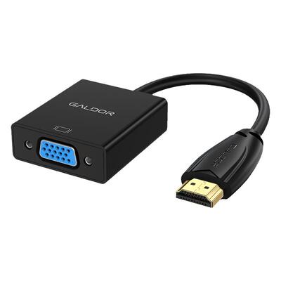 高清VGA换器头显示器连接线音频