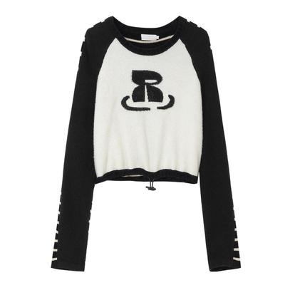 REVAN芮范设计师款甜酷风烫钻拼接毛衣RN90601173