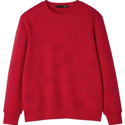 海澜之家本命年中国红圆领卫衣