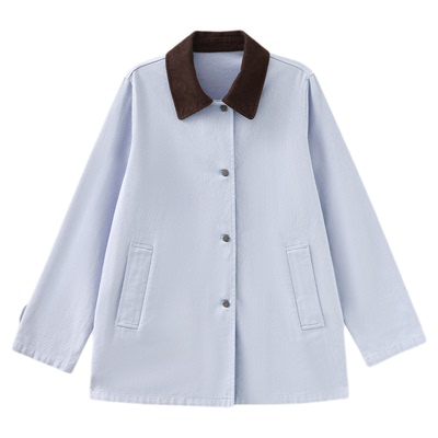 THESOONG纯棉翻领撞色外套