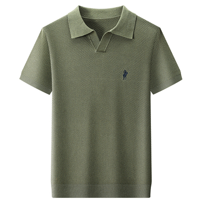 啄木鸟夏季新款全棉时尚翻领短袖polo衫男士纯棉休闲男装针织t恤