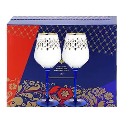 俄皇钴蓝网纹红酒杯Lomonosov