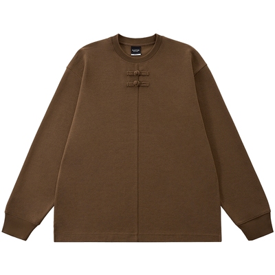 CLOT毛巾布盘扣长袖T恤中式