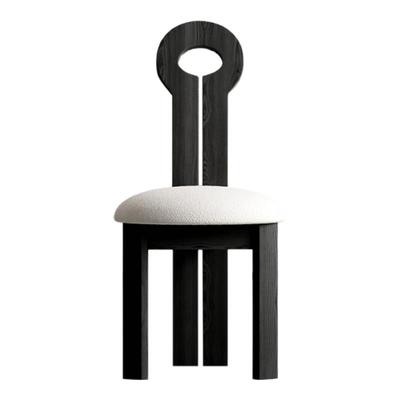 中古实木家用简约羊羔绒钥匙扣椅