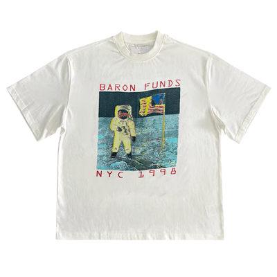 Baron Funds巴伦基金美式复古oversize潮牌半袖慵懒风情侣短袖T恤