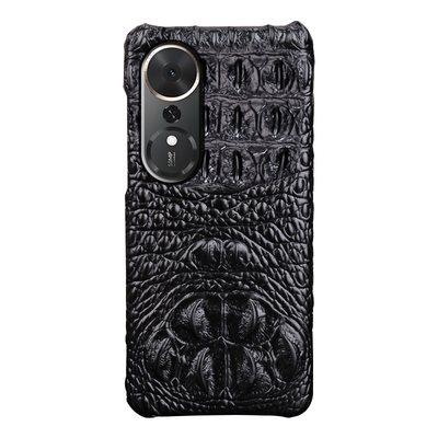 月梵希适用荣耀畅玩60鳄鱼头骨纹荣耀畅玩50m商务至臻3D鳄鱼真皮荣耀畅玩60Plus高端真皮防摔半包手机壳