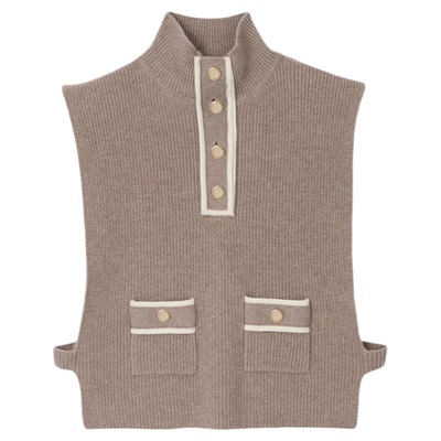 SANDRO可调节半高领收腰针织披肩