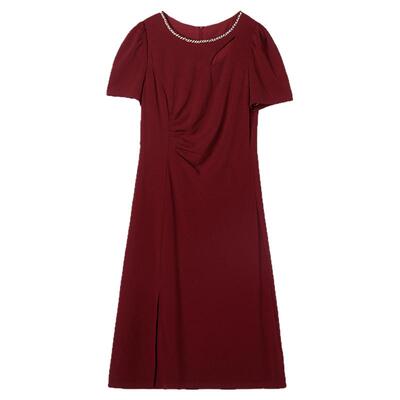 钉珠中长高级感连衣裙女