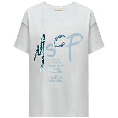 COCOBELLA亮片字母刺绣T恤