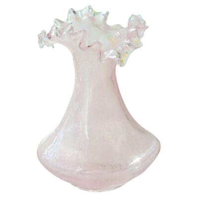 中古芬顿花边云雾粉芬顿裙摆花瓶