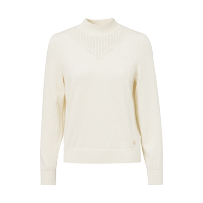 珂思羊毛刺绣领口缕空