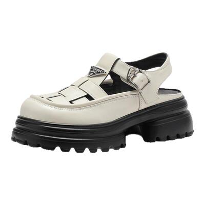 星期六编织透气外穿厚底凉鞋女