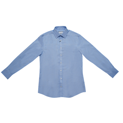 CHARLES皇家蓝千鸟格斜纹衬衫