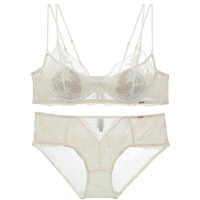 大胸显小兔耳杯蕾丝细肩带内衣女