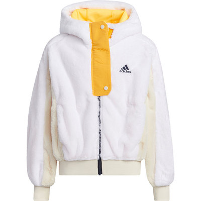 Adidas/阿迪达斯正品KNIT JACKET大童连帽时尚保暖针织外套H45057
