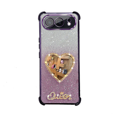 荣耀500手机壳气囊爱心镜