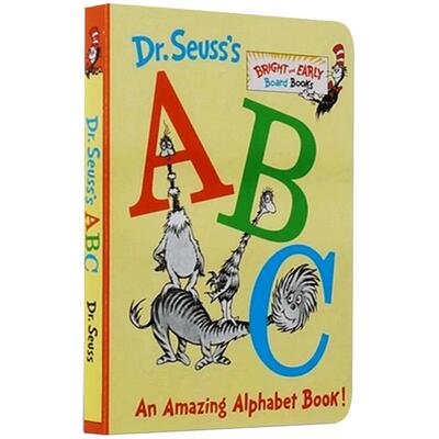 【送音频】英文原版绘本Dr.Seuss's ABC(适龄删减版)纸板书苏斯博士代表作廖彩杏书单第10周第74本Bright and Early学习字母