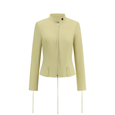 AXYPAGES收腰拉链流苏夹克