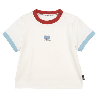 小O爸男婴童 宝宝短袖t恤撞色夏季2026新款婴儿凉感棉质上衣