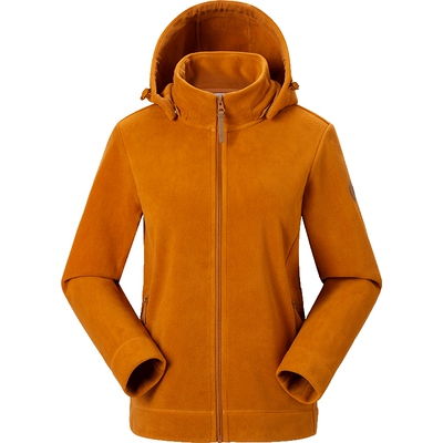 乐飞叶户外防风保暖抓绒衣女