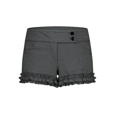 ILLIGO 26春 荷叶边休闲甜美学院风复古修身短裤韩国代购