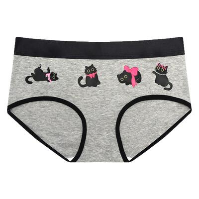 纯棉抗菌透气收腹防卷边女三角裤