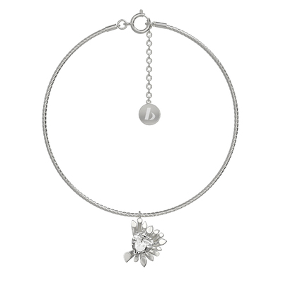 BOONEE桃心锆石水形吊坠蛇骨链