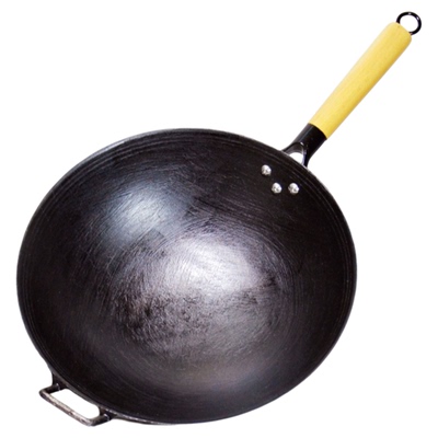 老式生铁铸铁锅家用炒菜锅无涂层