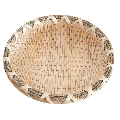 手工柳编编织圆形笸箩家用馍馍篮