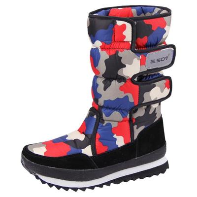 羊毛加厚保暖防水防滑雪地靴迷彩