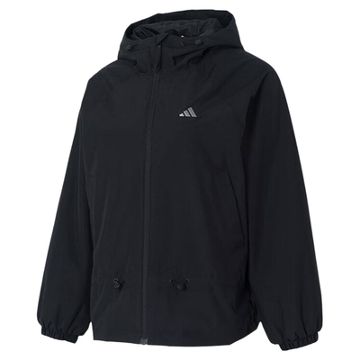 adidas阿迪达斯梭织外套26春女宽松休闲防风户外连帽夹克 KS2807