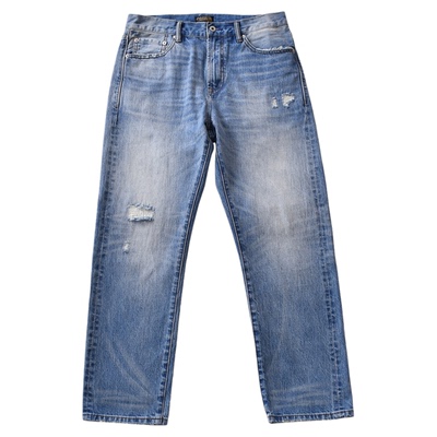 柴米长裤重水洗破坏洗牛仔裤