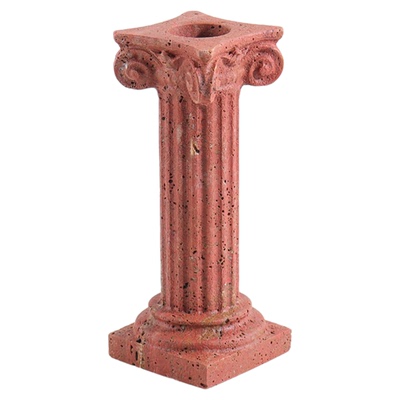 法式复古洞石罗马柱雕塑烛台北欧轻奢大理石桌面香氛蜡烛装饰摆件