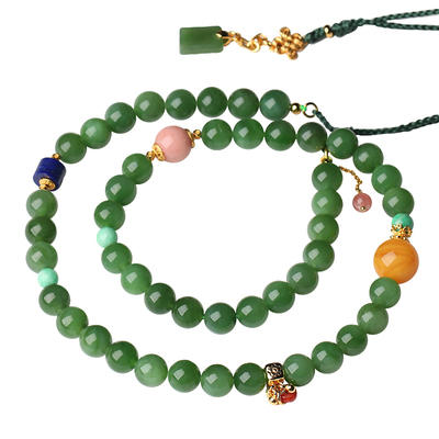亲宝水晶苹果绿碧玉项链设计款