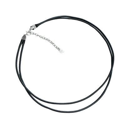 纯银赵露思同款双层黑色皮绳颈链