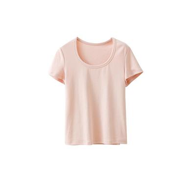 辰现纯色简约秘鲁棉U领T恤