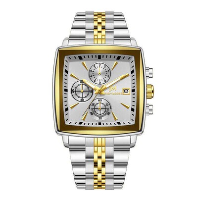 JONNYMOORE男士三眼夜光石英表