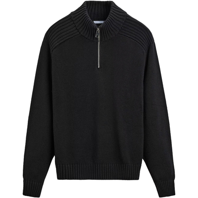 ZA棉混纺半高领针织衫毛衣